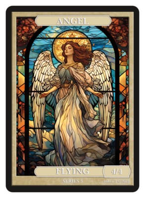 Angel 4/4 Stained Glass Token Givememana Tokens Magic the Gathering | eBay
