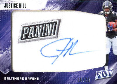 Justice Hill Autographed 2019 Panini Day Patch Card | eBay