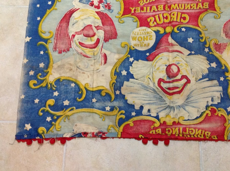 Rare Vintage Ringling Bros And Barnum & Bailey Banner 42" x 44" L@@@@K ...