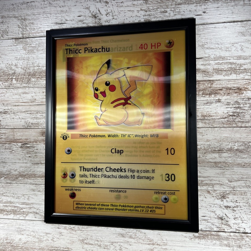 Pokémon Thicc Charizard & Thicc Pikachu Dual Lenticular Framed Poster ...