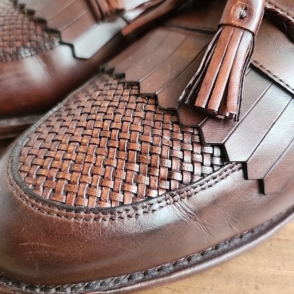 Allen Edmonds Mens "Cody" Woven Brown Tassel Loafer Sz. 11.5D | eBay