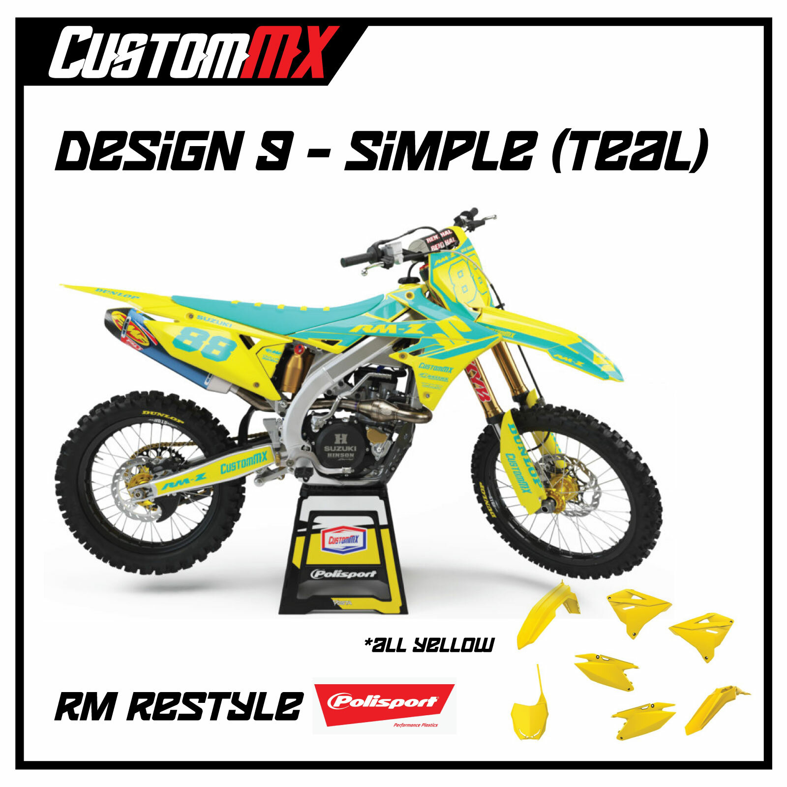 POLISPORT Restyle Plastics & Graphics Kit: Suzuki RM 125 RM250 2001 ...