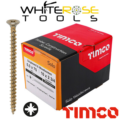 TIMCO SOLO Wood Screws Yellow Double Countersunk Pozi Boxed Timber ...