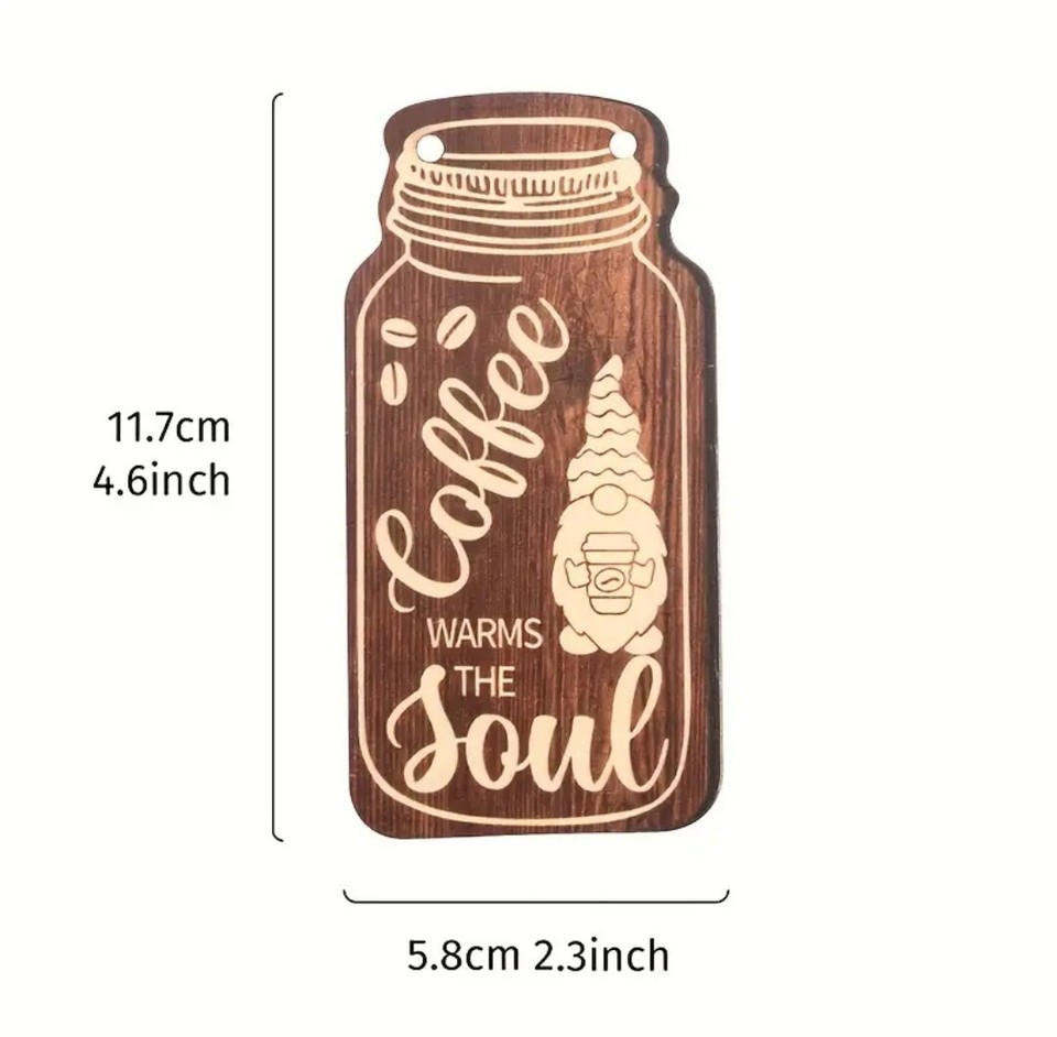 Wooden Coffee Hanging Sign, Creative Wall Slogan Sign, Coffee Quotes ...