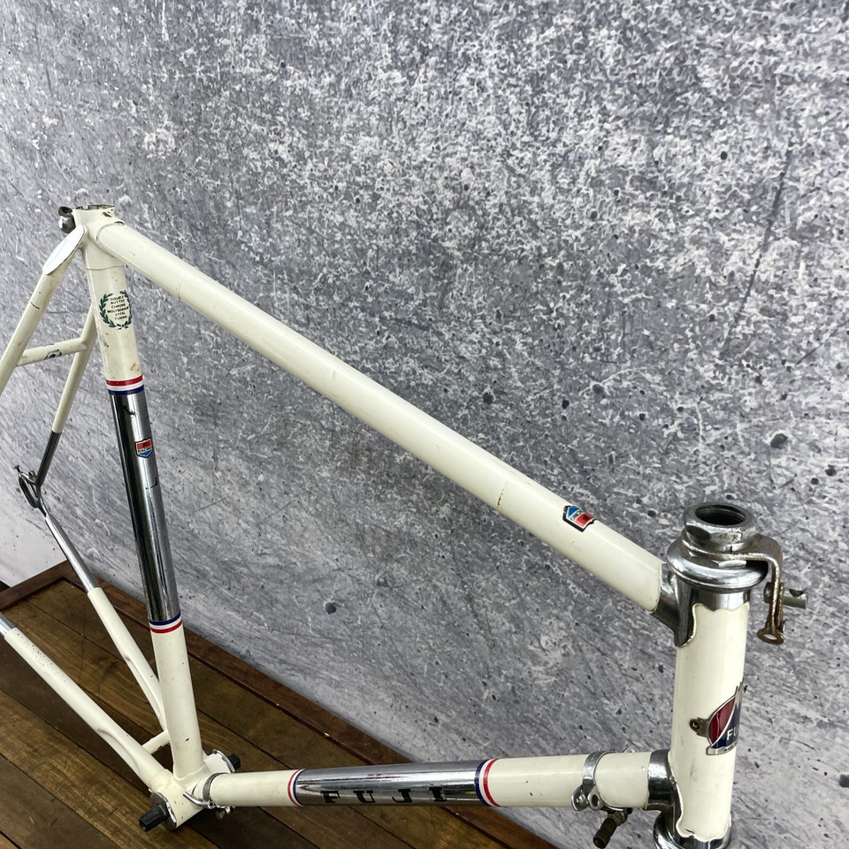 Vintage Fuji Frame Set 58 cm 700c Finest Racer Lugged Race Road White ...