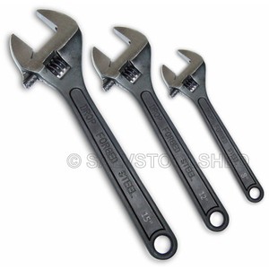 3pc Adjustable Shifter Spanner Wrench Set 15" 12" 8" Shifting Spanner ...