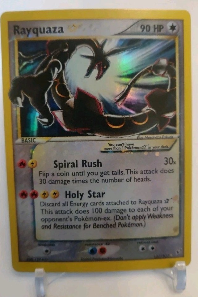 "Custom-made" Highest Quality, Rayquaza Gold Star,"*Display-card*" | eBay