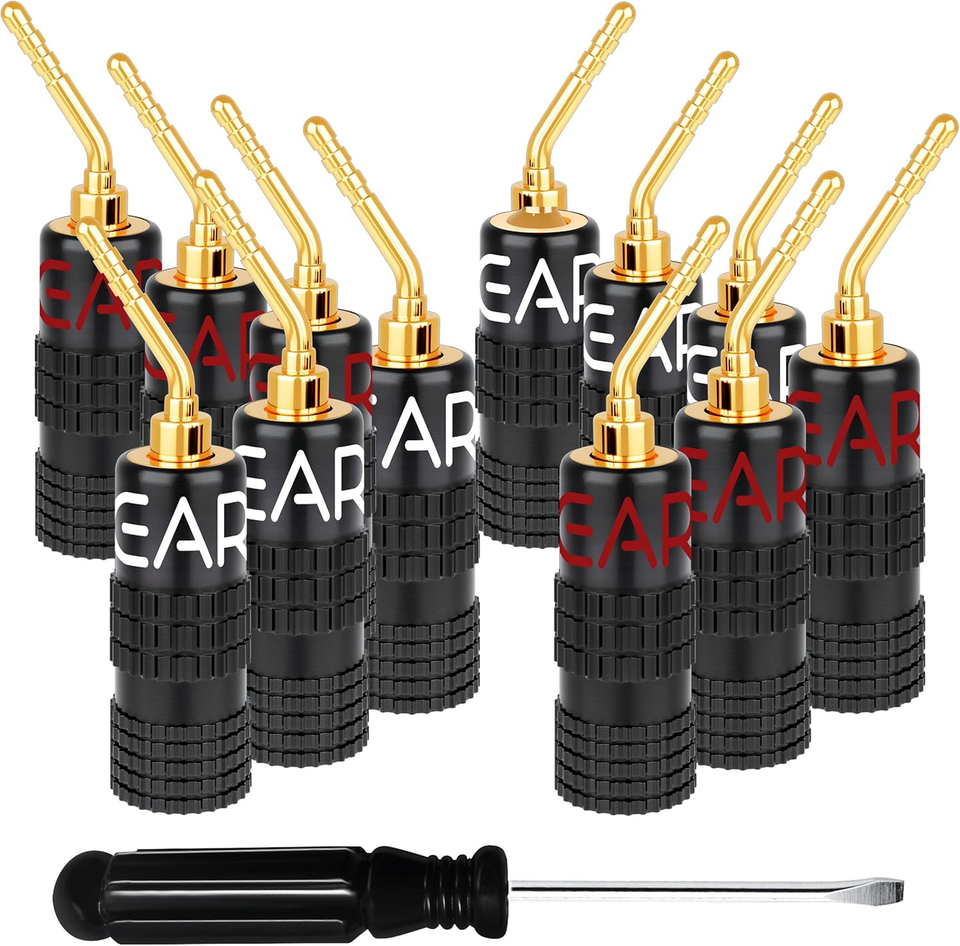 Gearit Pin Banana Plugs for Speaker Wire (6 Pairs, 12 Pieces), 2Mm Pin ...