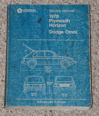 1978 DODGE OMNI PLYMOUTH HORIZON TC3 Factory Dealer Shop Service Repair ...