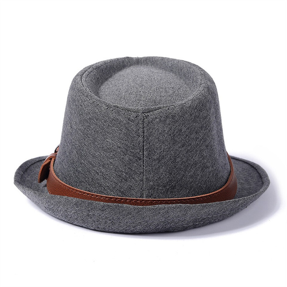 Men Classic Solid Woolen Jazz Fedora Hat Trilby Outdoor Travel Retro ...