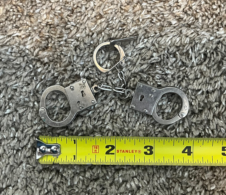 Vintage Mini Handcuffs Silver Tone Keychain Charms Pendants With Key | eBay