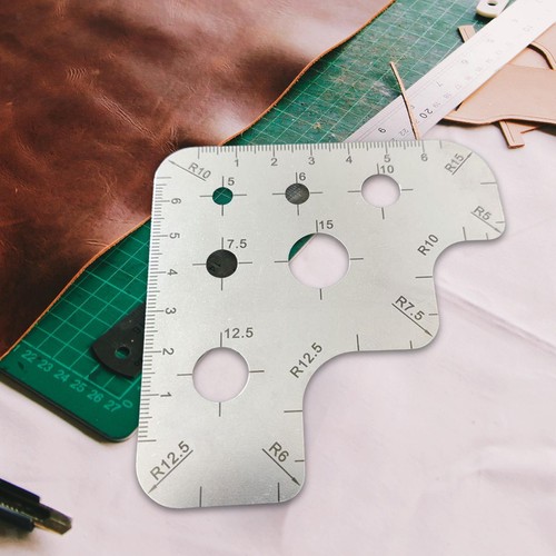 Leathercraft Drawing Ruler Leather Projects Metal Corner Cutting Ruler ...