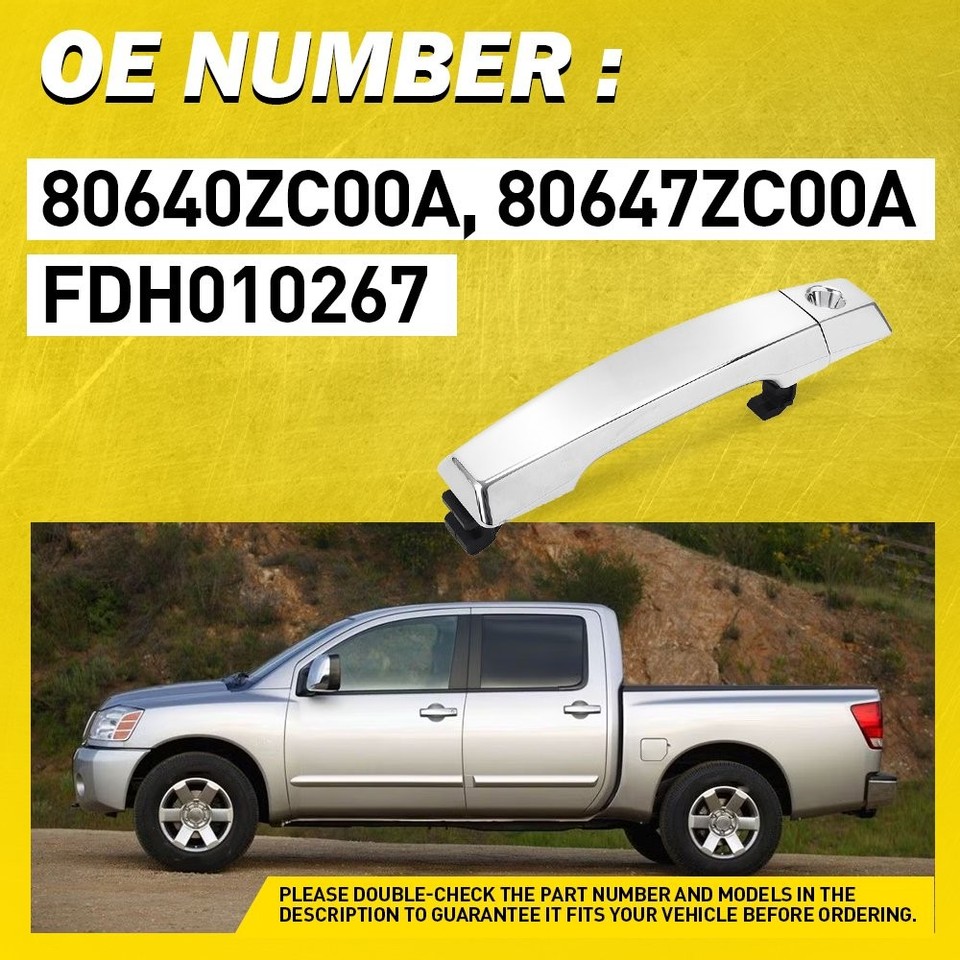 Exterior Door Handle Front Left Chrome For 2004-15 Nissan Titan/2005-15 ...