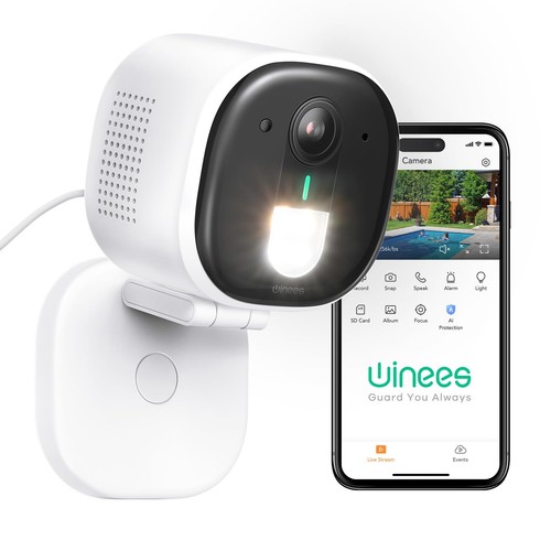 Cameras Outdoor, Wired 2K Wi-Fi Cameras for Home , 2.4G Indoor , Human ...