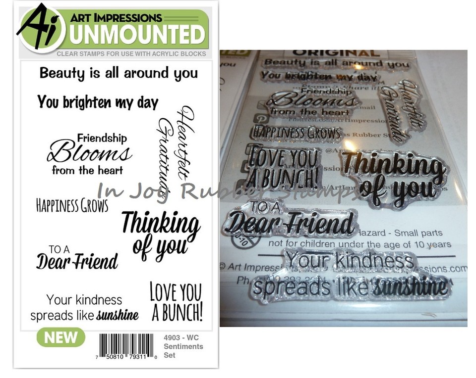 Art Impressions Watercolor Stamp Set Flowers Foliage, Trees, Birdhouse ...