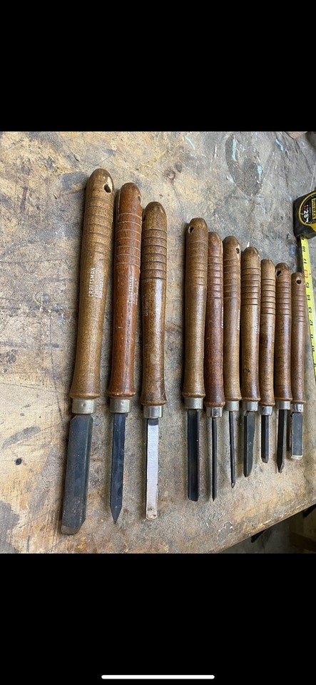 Vintage Craftsman USA High Speed Steel 10 pc wood turning chisel set | eBay
