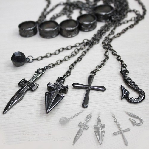 Anime Hunter X Hunter Kurapika 5 Ring Metal Jewelry Cosplay Finger Ring ...