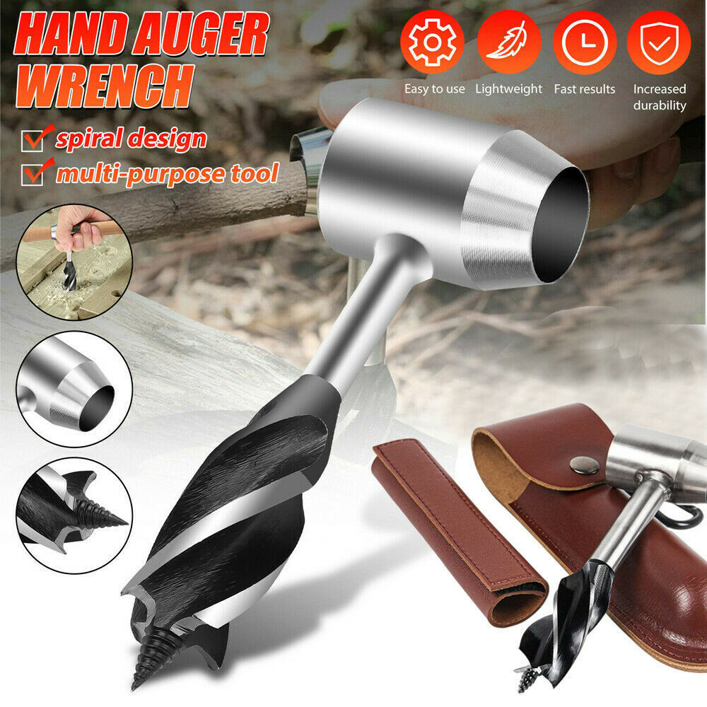 Survival Tools Bushcraft Hand Auger Wrench Scotch Eye Drill Bit W/ Case ...