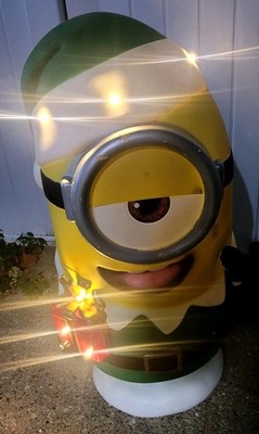 Minions Blow Mold Stuart Christmas Elf 2.5 Ft Tall LED Minion Porch ...