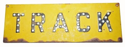Cats Eye Railroad Track Sign - Yellow w Black Letters - Vintage ...