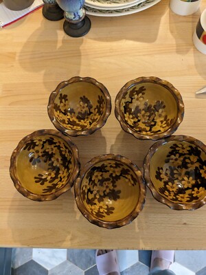 VINTAGE ALAN FREWIN MILLHOUSE POTTERY SLIPWARE DISH/BOWL X 5 | eBay UK