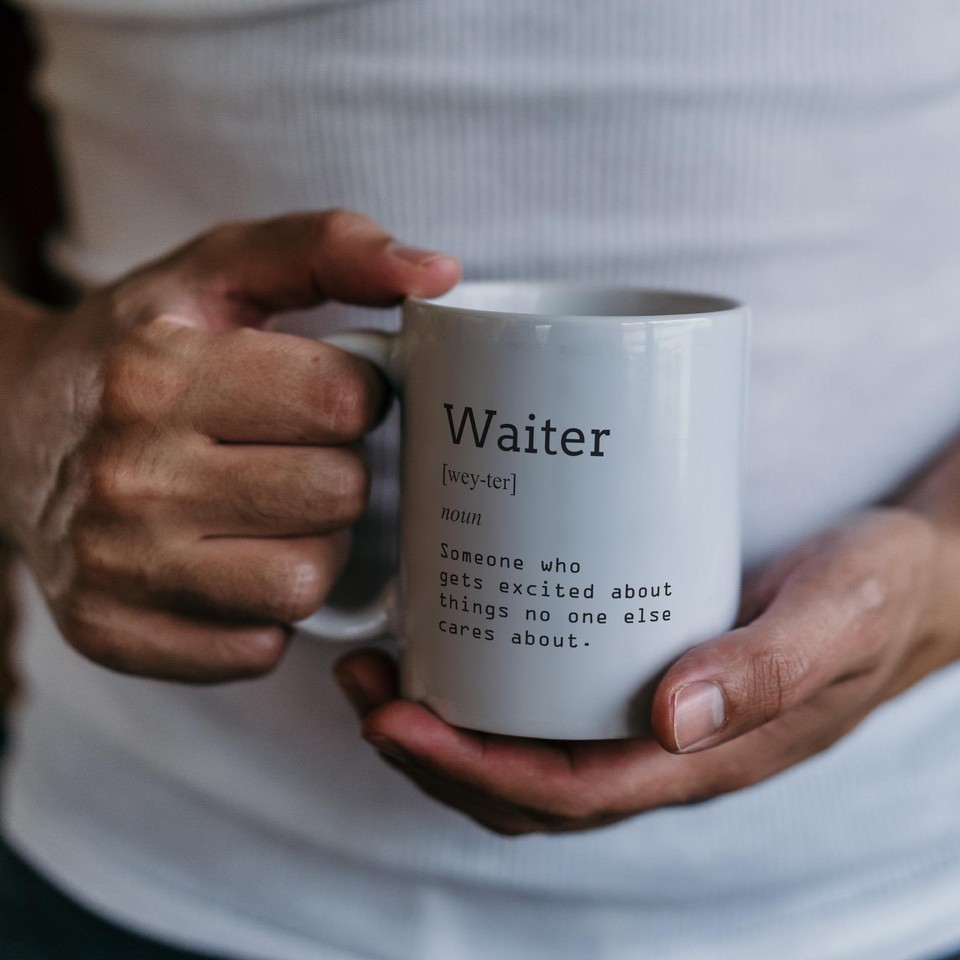Waiter Definition Funny Mug ~ Great Gift For Waiter From Friends Co ...