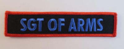 SGT OF ARMS Sergeant Vintage Sewing Patch (Unused) 5" Black Red Blue ...