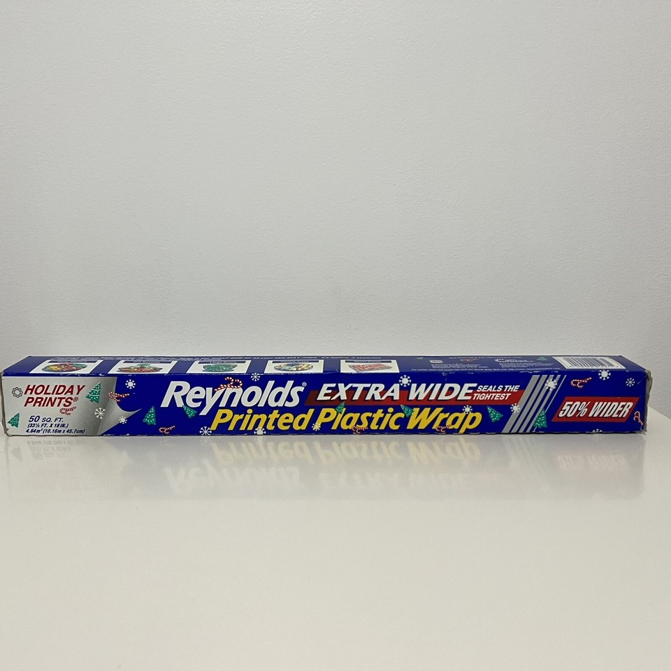 Reynolds Printed Plastic Wrap Christmas Holiday Prints Extra Wide 50sq ...