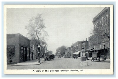 A View Of The Business Section Street View Fowler Indiana IN Antique ...