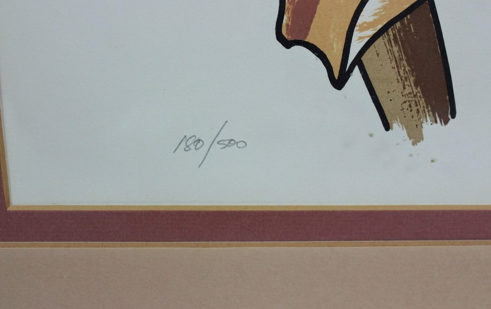 Warren Woodward Iris signed numbered Serigraph print original frame mid ...