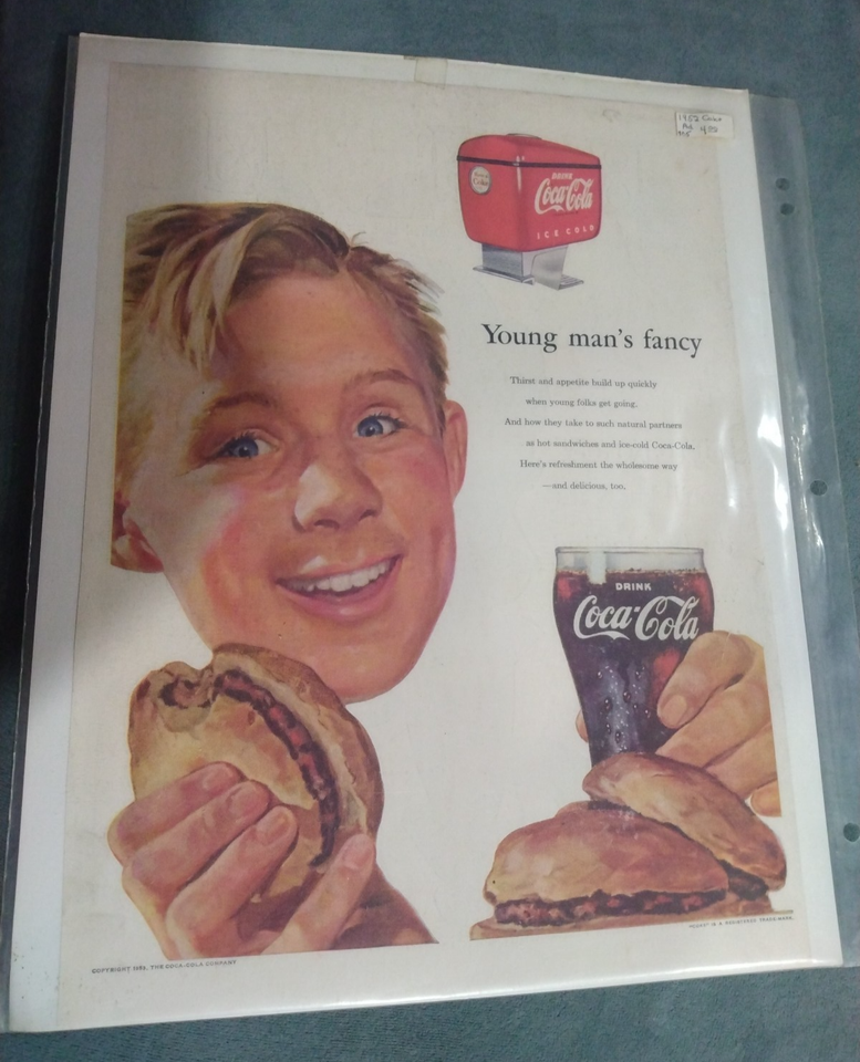 Young Mans Fancy Coke Coca Cola Ad Vtg 1953 Magazine Print Soda Glass ...