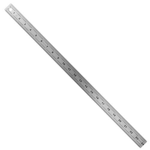 24" Stainless Steel Ruler with Non-Skid Cork Backing: 32 & 64 divisions ...
