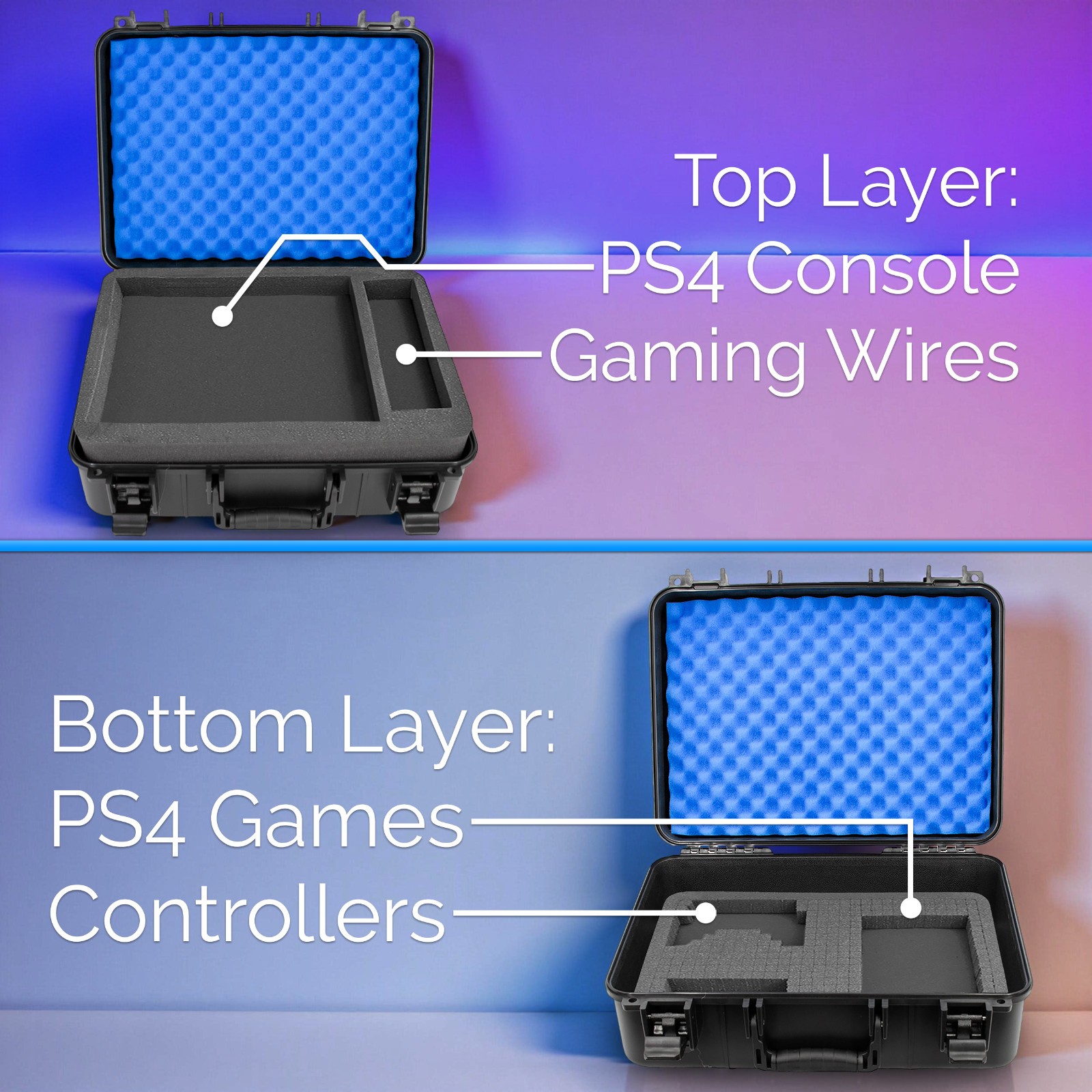 CASEMATIX Hard Travel Case Fits PS4 Slim Console, Controllers, Games ...