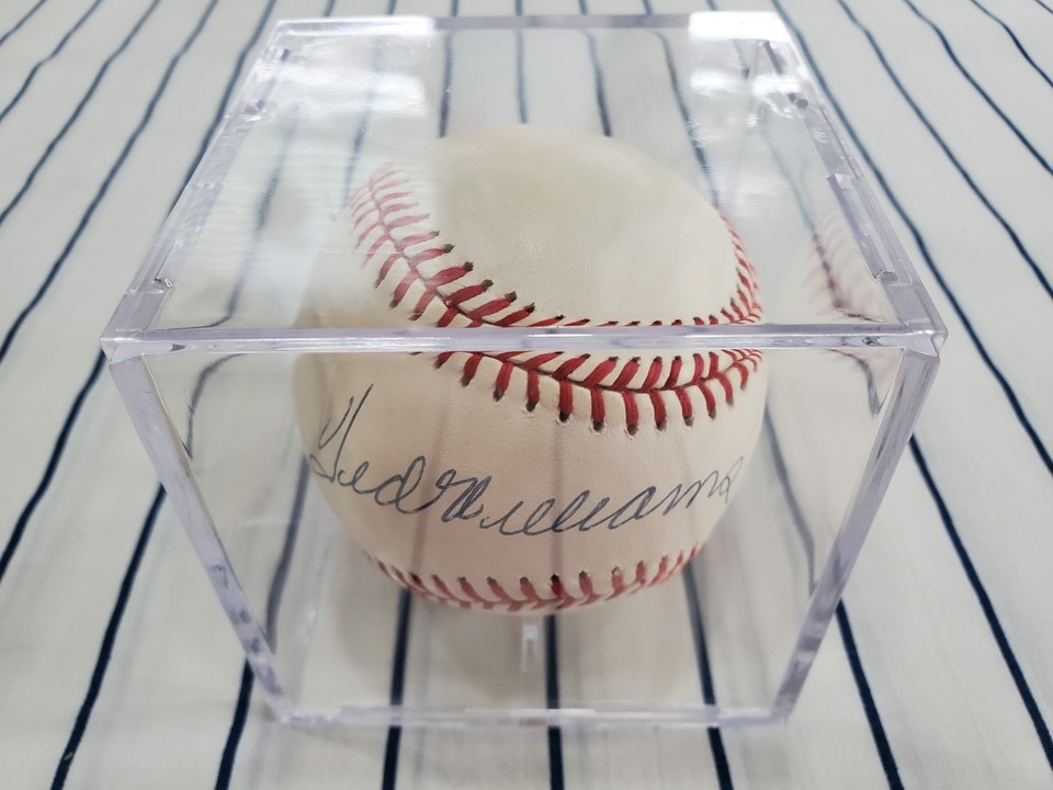 BEAUTIFUL SIGNED TED WILLIAMS AUTOGRAPHED AL BOBBY BROWN BASEBALL BLUE ...