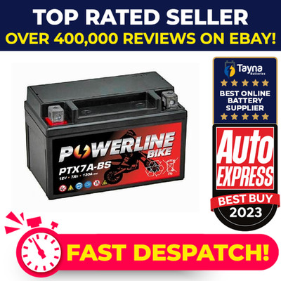 PTX7A-BS Powerline Motorcycle Battery 12V 7Ah | eBay UK
