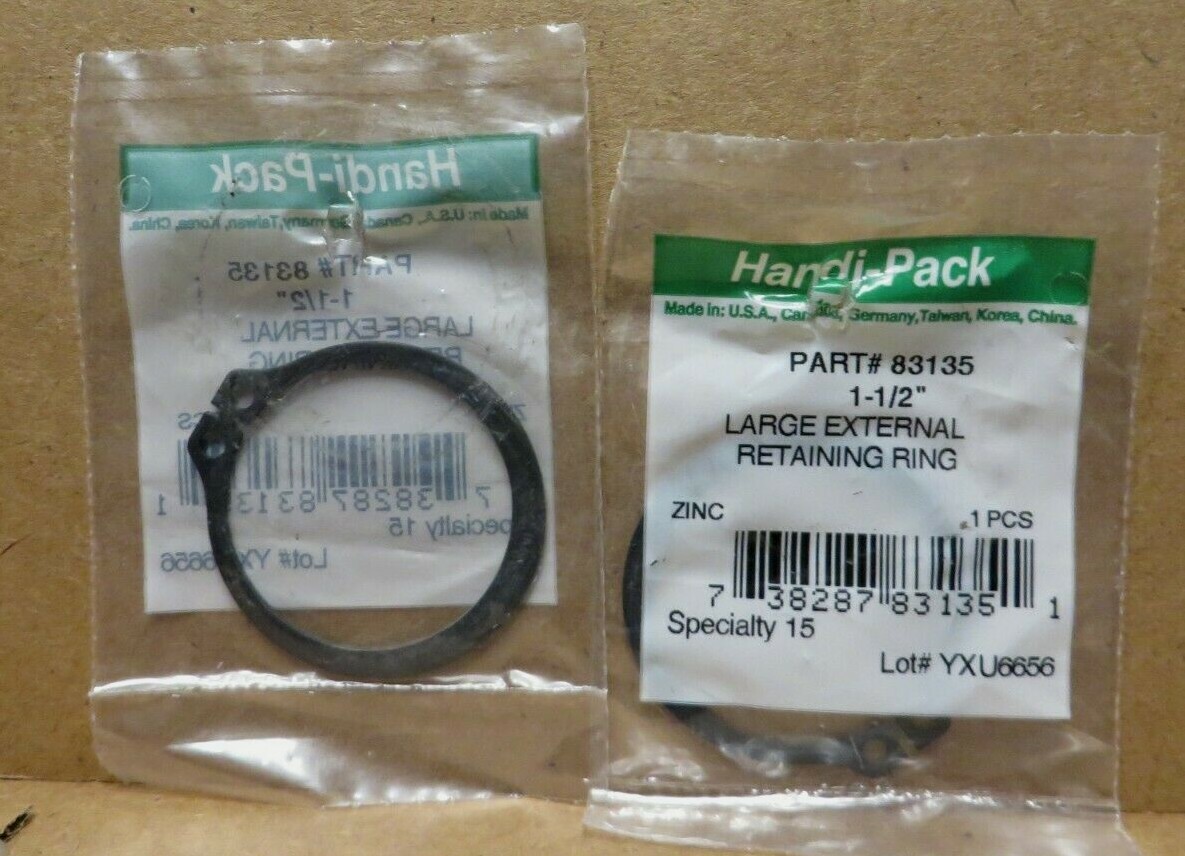 Handi-Pack 1-1/2" Zinc Plated Steel Internal Retaining Rings (2 pieces ...