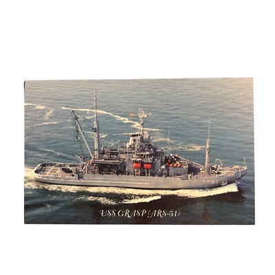VTG Postcard Unposted Shipping USS Grasp ARS-51 Salvage Ship #77 | eBay
