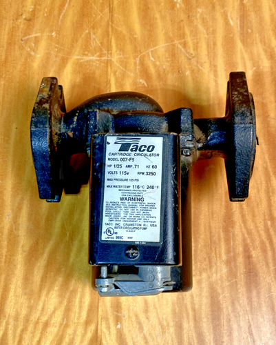 TACO 007-F5 CARTRIDGE CIRCULATOR PUMP - 1/25 HP .71 AMP 60 HZ 125PSI | eBay
