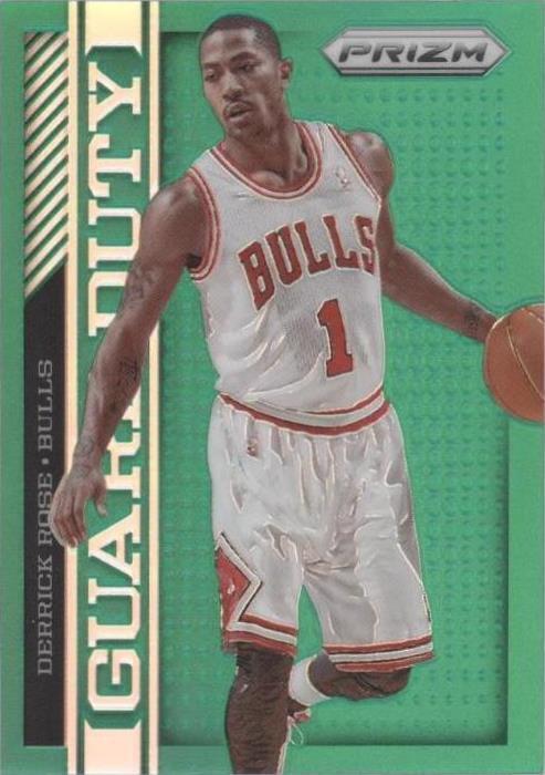 2013-14 Panini Prizm - Guard Duty Derrick Rose #7 Green Prizm for sale ...