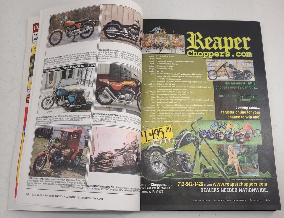 Walnecks Classic Cycle Trader Magazine July 2005 BSA Spitfire MK ...