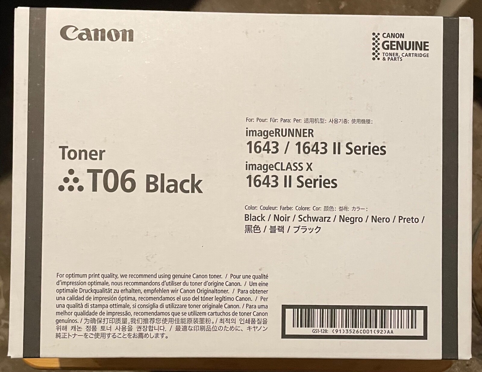 Genuine Canon T06 OEM Black Toner Cartridge- NEW, SEALED & FAST FREE ...