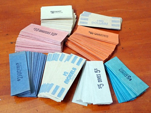 164 Old Vintage Paper Coin Roll Wrapper Lot NOS Half Dollar Quarter ...