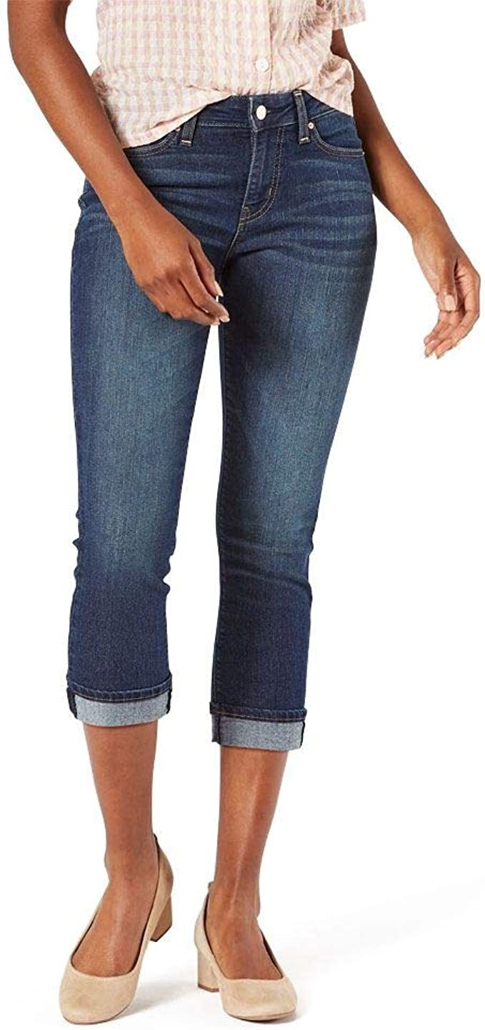 Signature by Levi Strauss Womens Plus-Size Slim Fit Capris, Blue Laguna ...