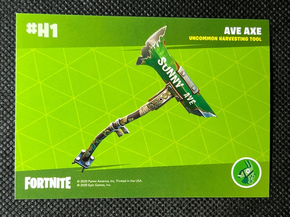 2020 Panini Fortnite Series 2 AERO AXE/AVE AXE #H1 UNCOMMON HARVESTING ...