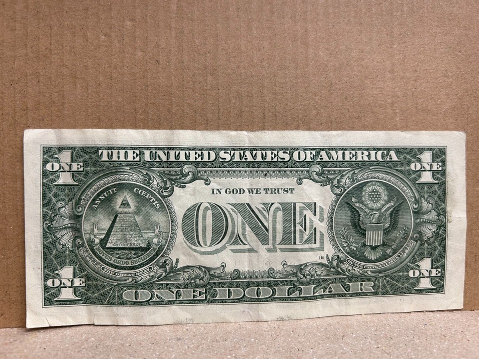 $1 Bill Unique Fancy serial number L 41533333 B series 2021 miscut ...