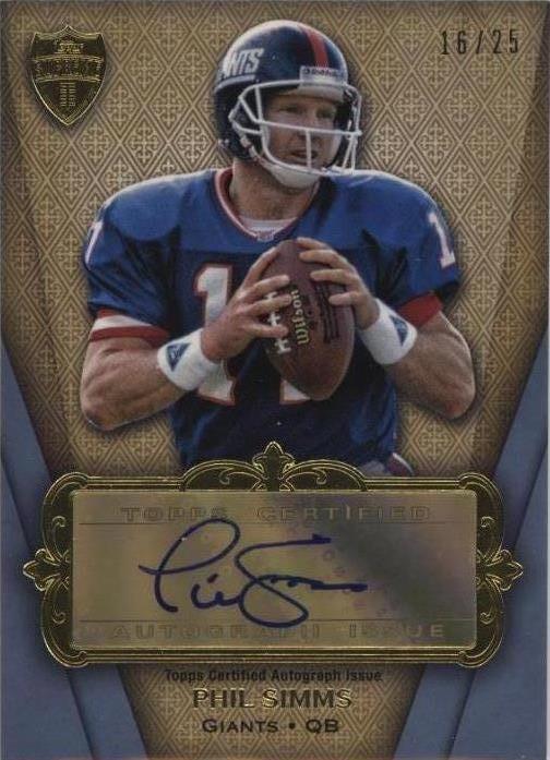 2012 Topps Supreme - Autographs Phil Simms #SA-PS Blue /25 (AU) for ...