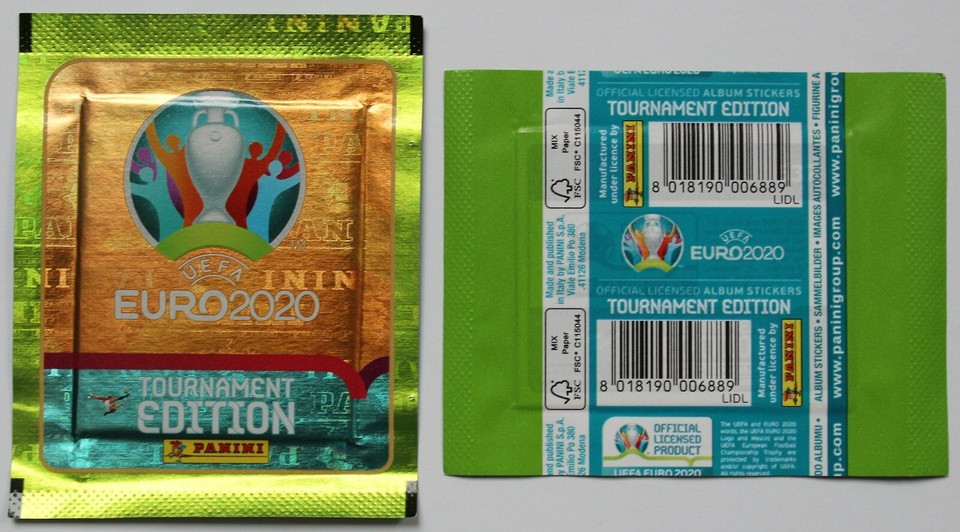Panini EURO 2020 Tournament Edition - Set je 10 Tüten grün und rot LIDL ...