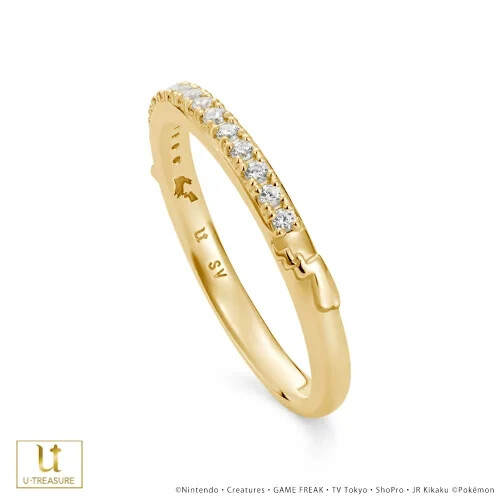 Pokemon Pikachu Half Eternity Ring US5 Yellow Gold Coating Japan ...