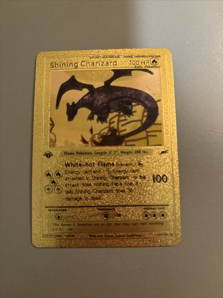 1995-2000 Golden Shining Charizard RARE Pokémon 107/105 1st Edition | eBay