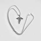 Sterling Silver Caduceus Necklace, Medical Chains, EMT Necklaces, Snake ...